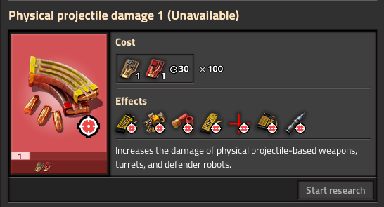 Artillery damage upgrades missing from "physical projectile damage" research since 1.2 · Issue ...