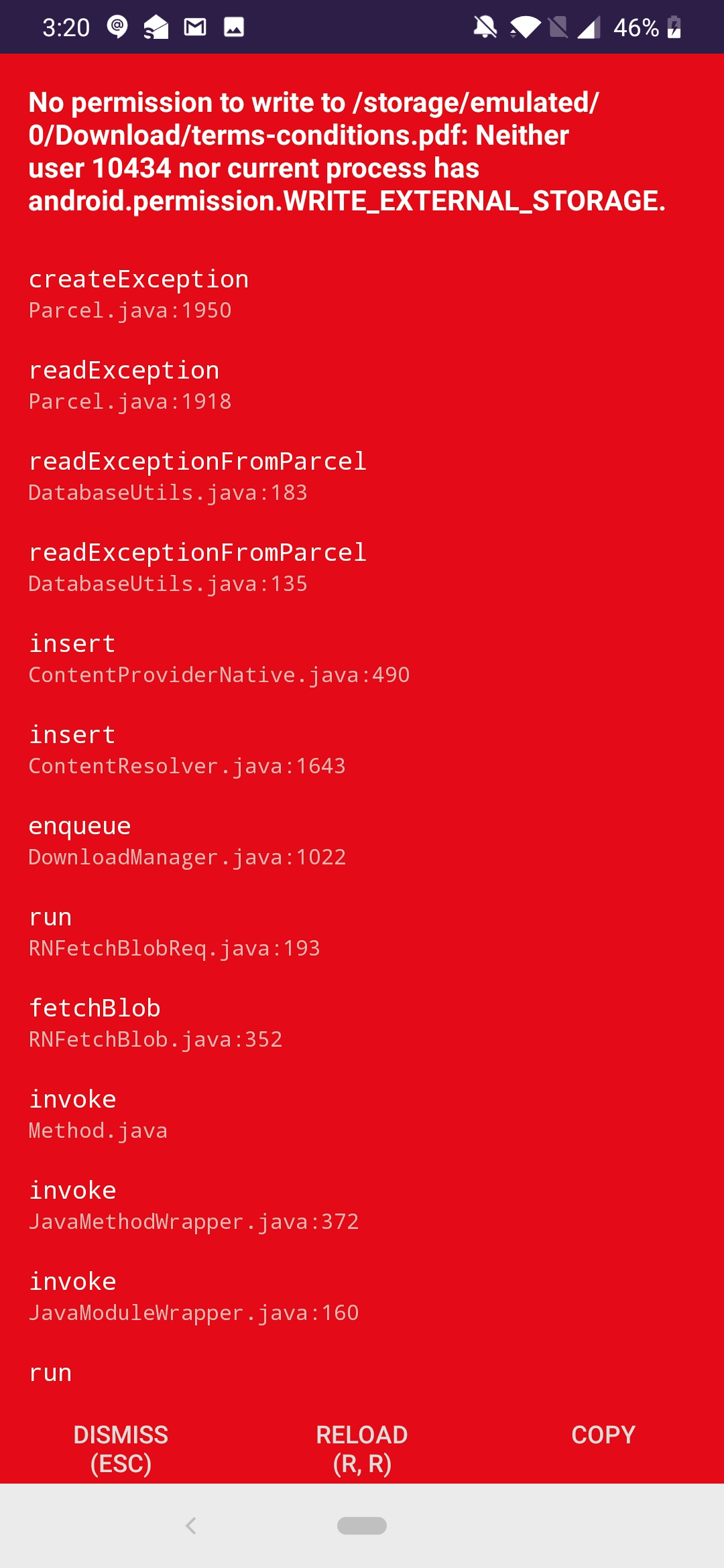 Neither user 10434 no current process has android.permission.WRITE_EXTERNAL_STORAGE · Issue #364 ...