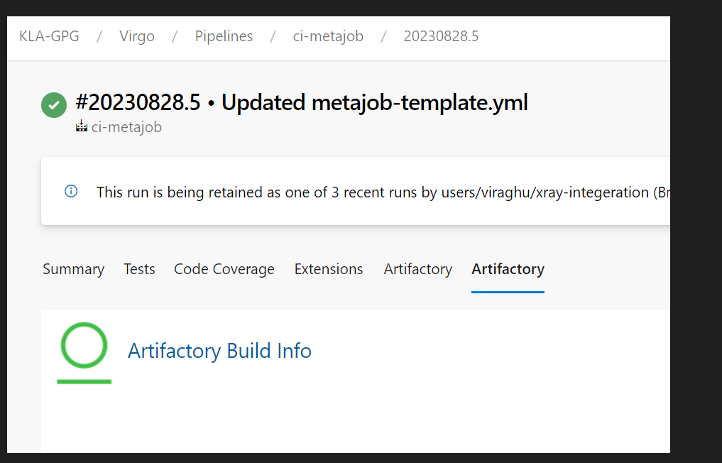 Publish The Vulnerability Scan Results To Azure Devops Pipeline Instead Of Hyperlink To Jfrog 