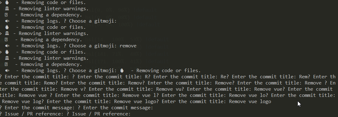 Text duplicating in command line when hook applied to "git commit ...