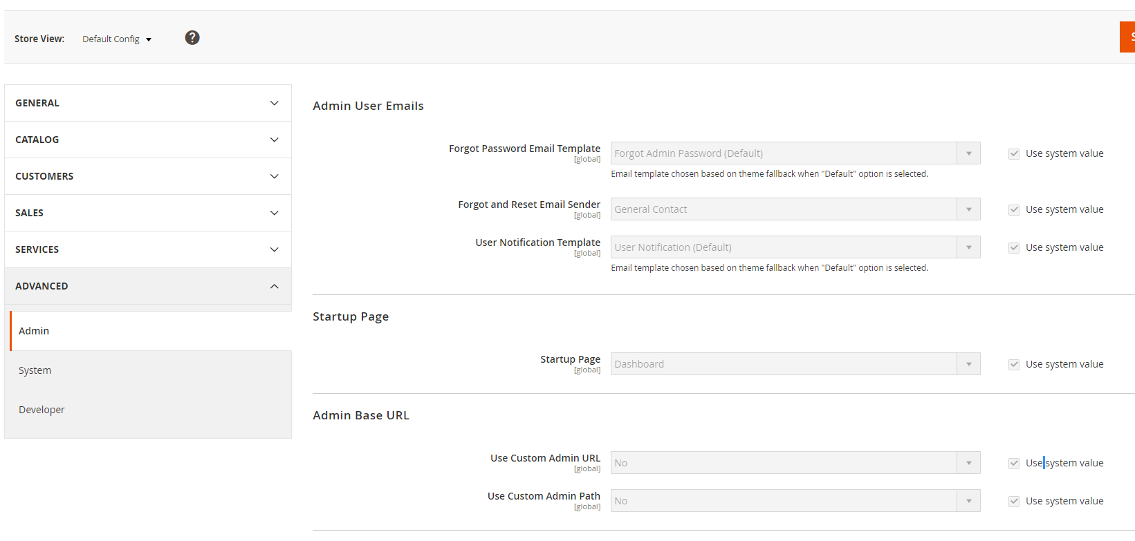 Can't change settings in backend configuration · Issue #11542 · magento/magento2 · GitHub