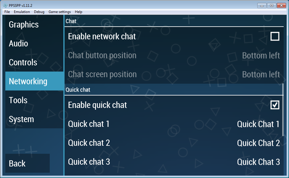 Pressing "Enable chat" in menu does nothing if "Enable network chat" is ...