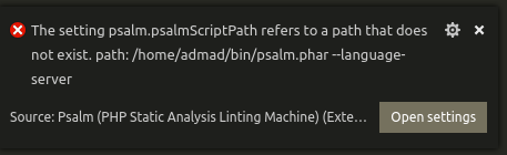 Nothing happening, no linting, no errors. · Issue #3 · psalm/psalm-vscode-plugin · GitHub