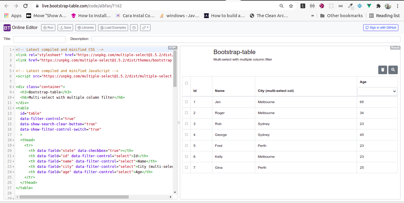 Multiple Select In Filter control Issue 3298 Wenzhixin bootstrap table GitHub