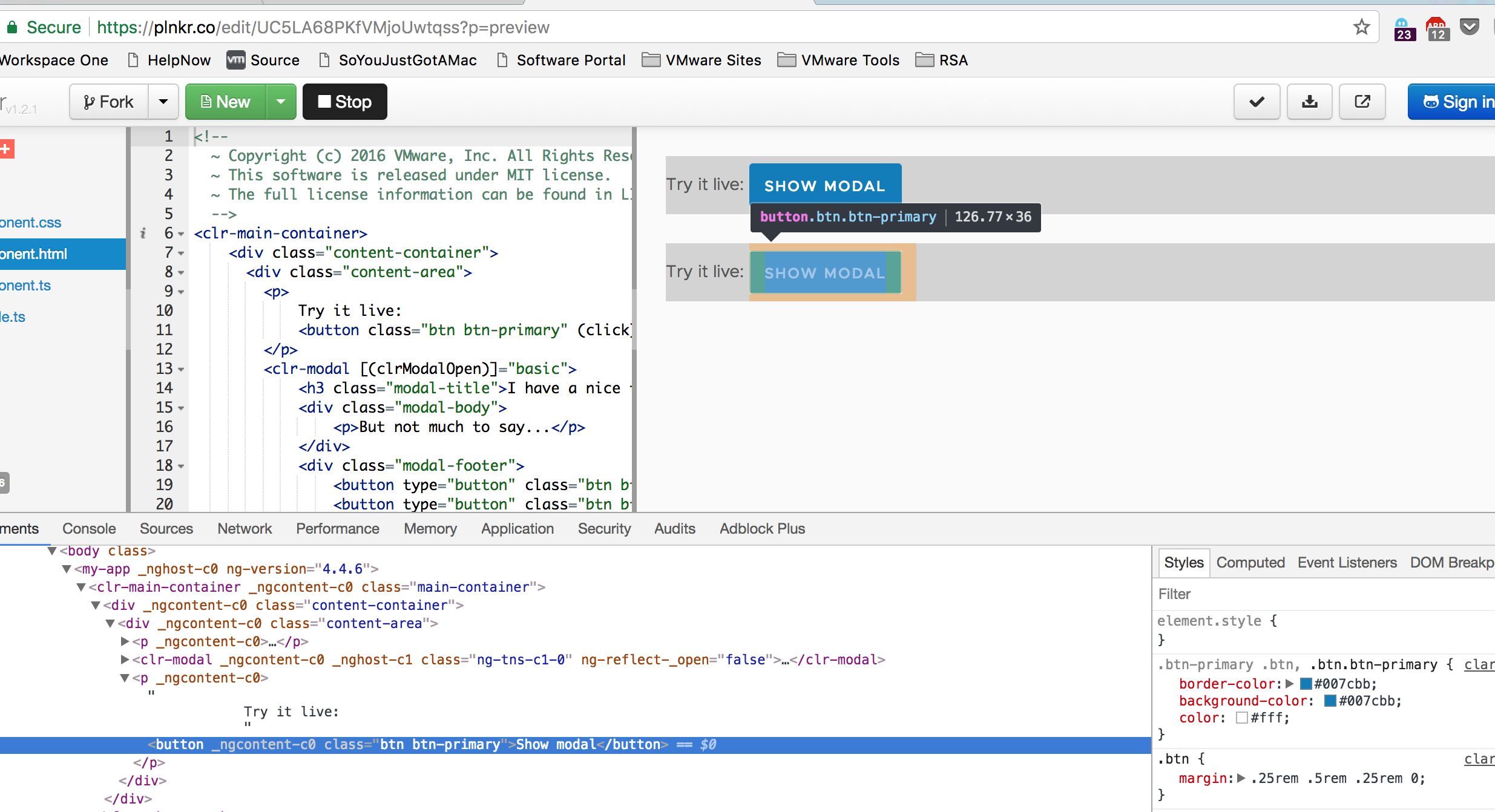 A modal window takes place when it is in a hidden state · Issue #1622 ...