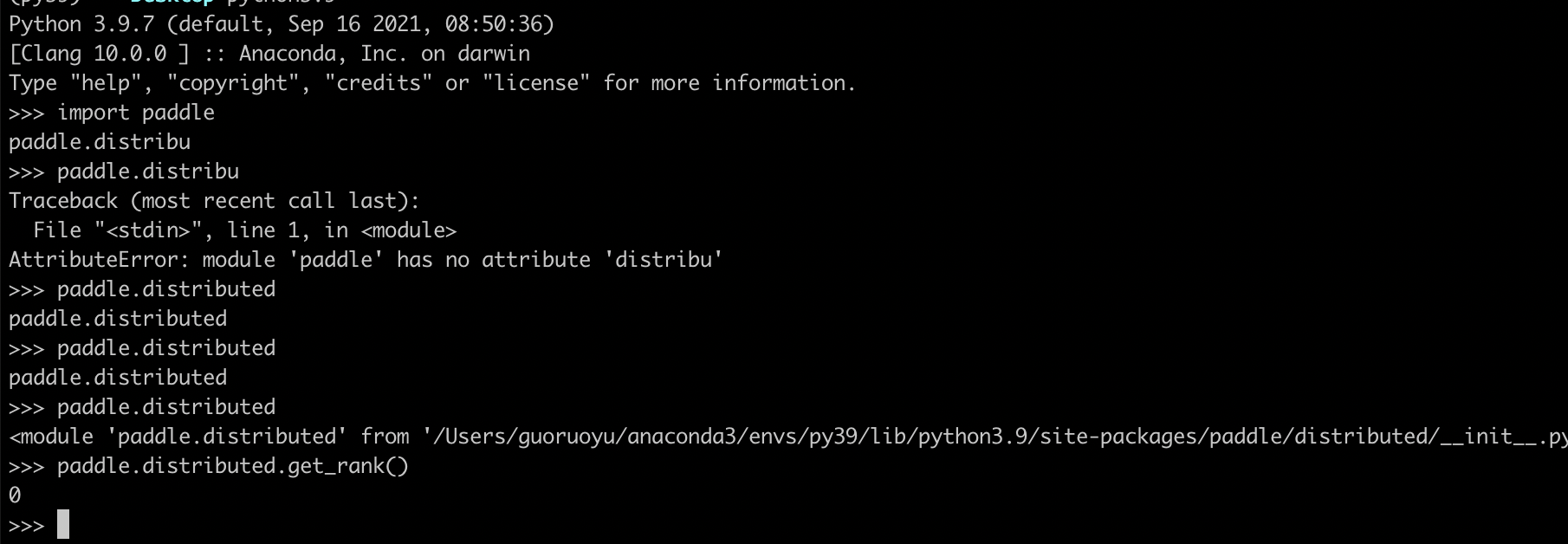 训练模型报错 python3.9.6 · Issue #4948 · PaddlePaddle/PaddleOCR · GitHub