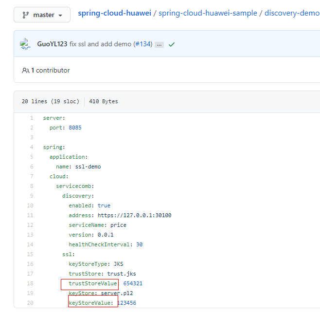 spring-cloud-starter-huawei-servicecomb-discovery连接配置tsl的注册中心时是否支持密码明文加密 · Issue #264 ...