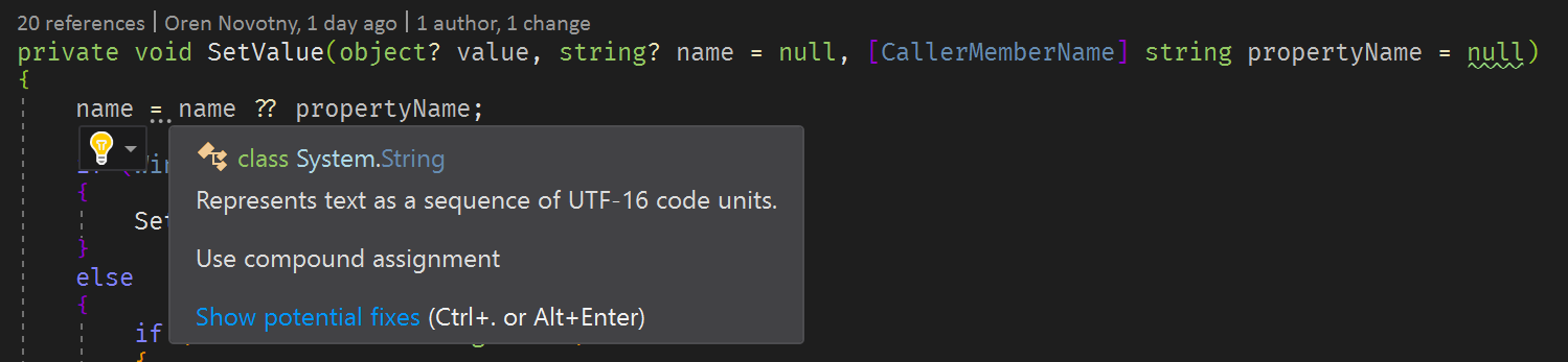 Incorrect quick fix suggestion with default parameters · Issue #33390 · dotnet/roslyn · GitHub