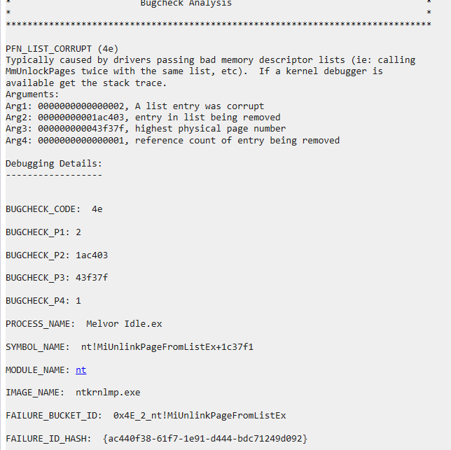 Bug Windows 11 Bsod Bugcheck · Issue 2612 · Melvoridle · Github