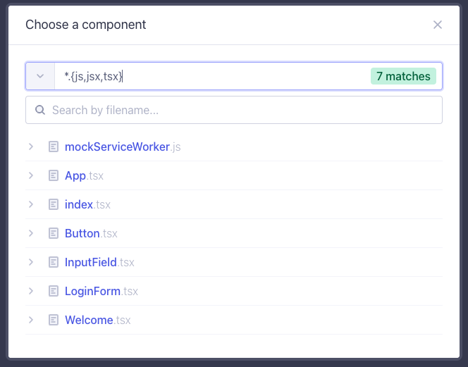 Persist changes to glob pattern and search query for create from ... Persist changes to glob pattern and search query for create from ...