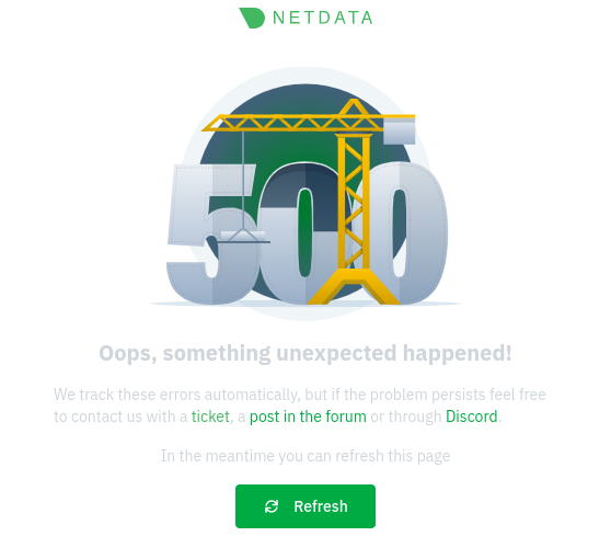 [bug] Server Error No Spaces Found · Issue 539 · Netdata Netdata Cloud · Github
