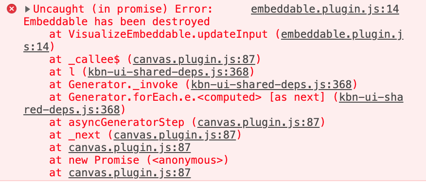 [Canvas] Embeddable Destroyed After Invalid Expression · Issue #73098 · elastic/kibana · GitHub
