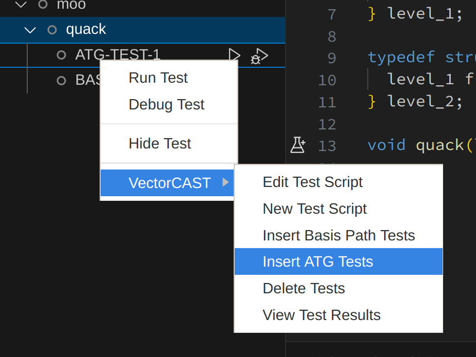 Menus Should Be Context Sensitive To Node Type Unit Vs Subprogram Vs Test · Issue 46