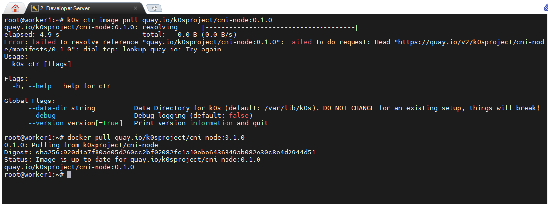 pulling image quay.io/k0sproject/cni-node:0.1.0 not work · Issue #1415 · k0sproject/k0s · GitHub