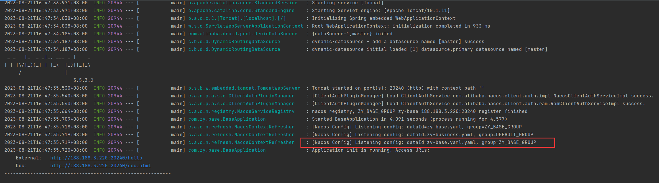2022.0.0.0的配置中心启动警告：Ignore the empty nacos configuration and get it based on dataId[zy-base.yaml ...