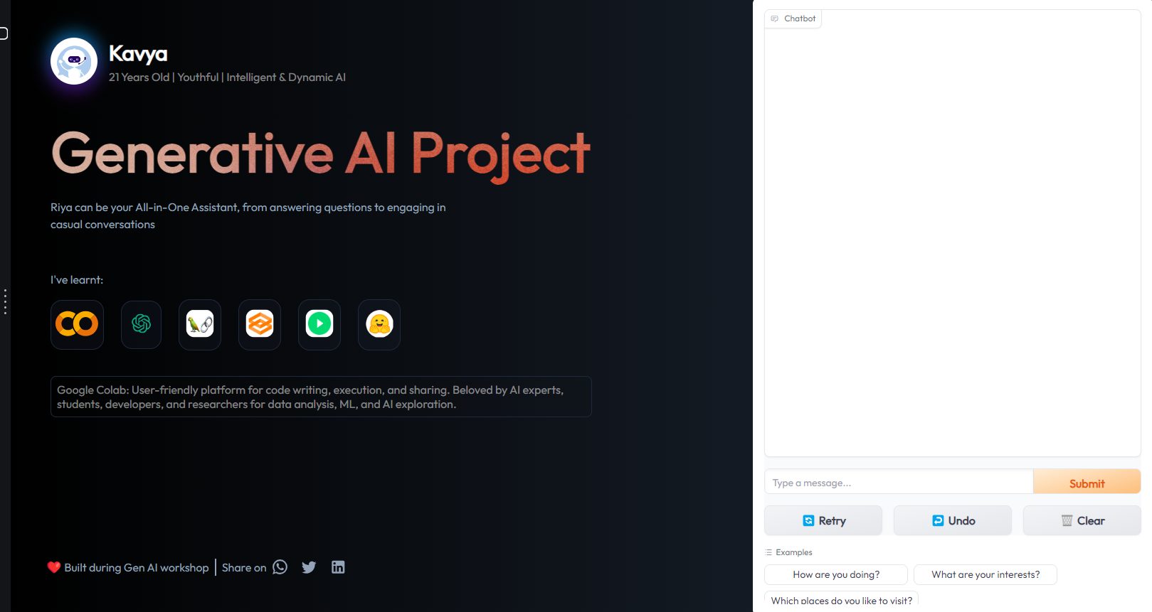 GitHub - kavyasreeramesh/GenAI-Chatbot GitHub - kavyasreeramesh/GenAI-Chatbot