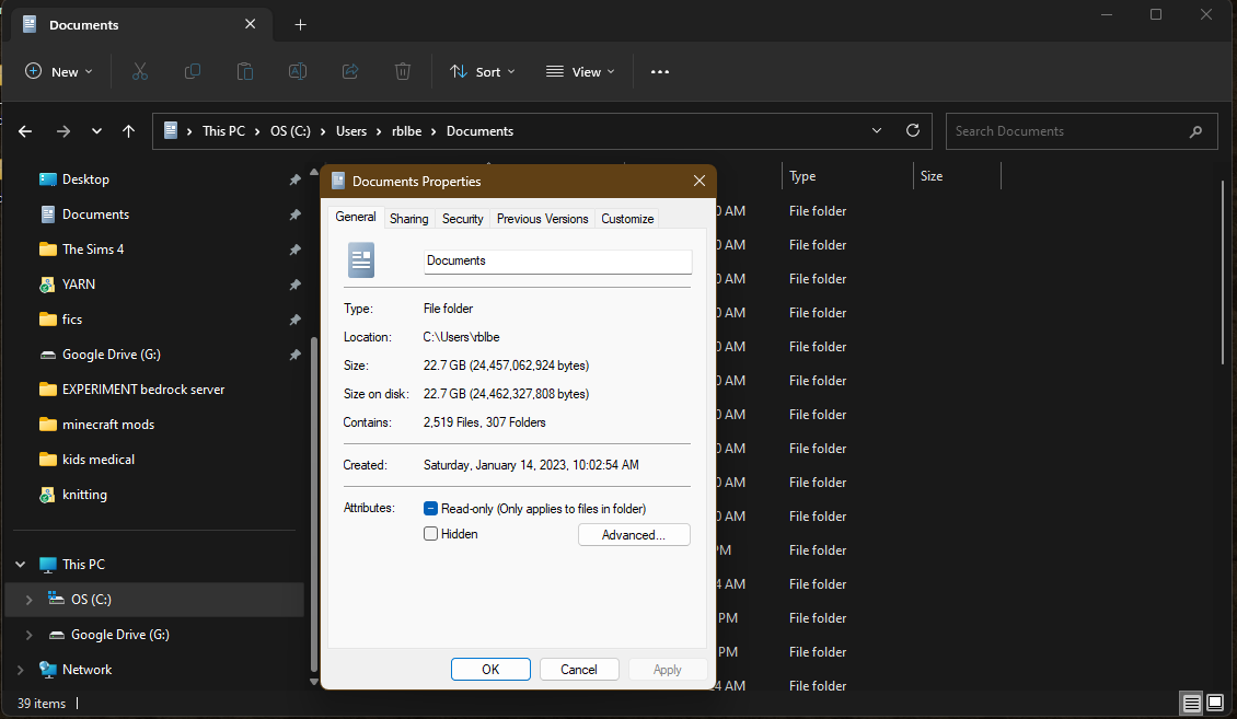 Getting misconfigured documents folder when trying to install vortex when document folder is in ...