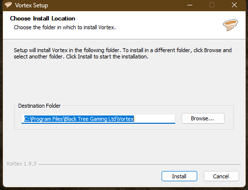 Getting misconfigured documents folder when trying to install vortex ...