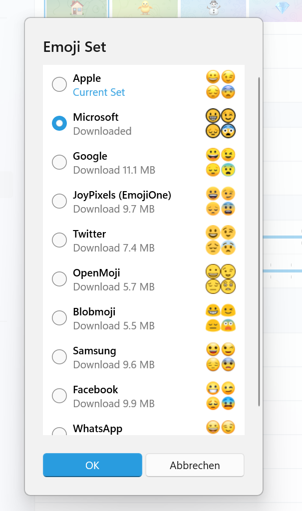 Old Microsoft emojis shown in preview · Issue #2974 · UnigramDev/Unigram · GitHub