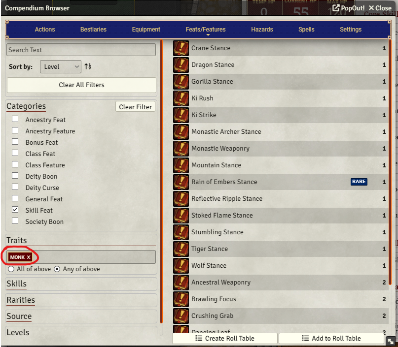 wrong tag linking from character sheet to feat browser · Issue #9463 · foundryvtt/pf2e · GitHub