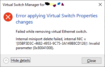 Docker fails to start: "Unable to create - The running command stopped because the preference ...