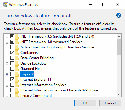 Docker fails to start: "Unable to create - The running command stopped because the preference ...