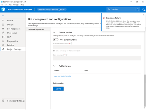 Publishing while new (to Azure) · Issue #5709 · microsoft/BotFramework-Composer · GitHub