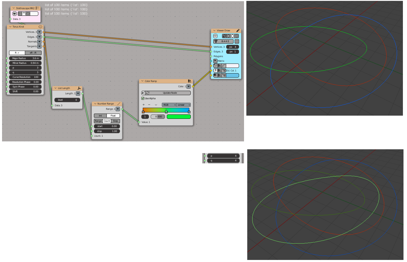 Node "Torus knot" create curved cycles if p==q. · Issue #4746 · nortikin/sverchok · GitHub
