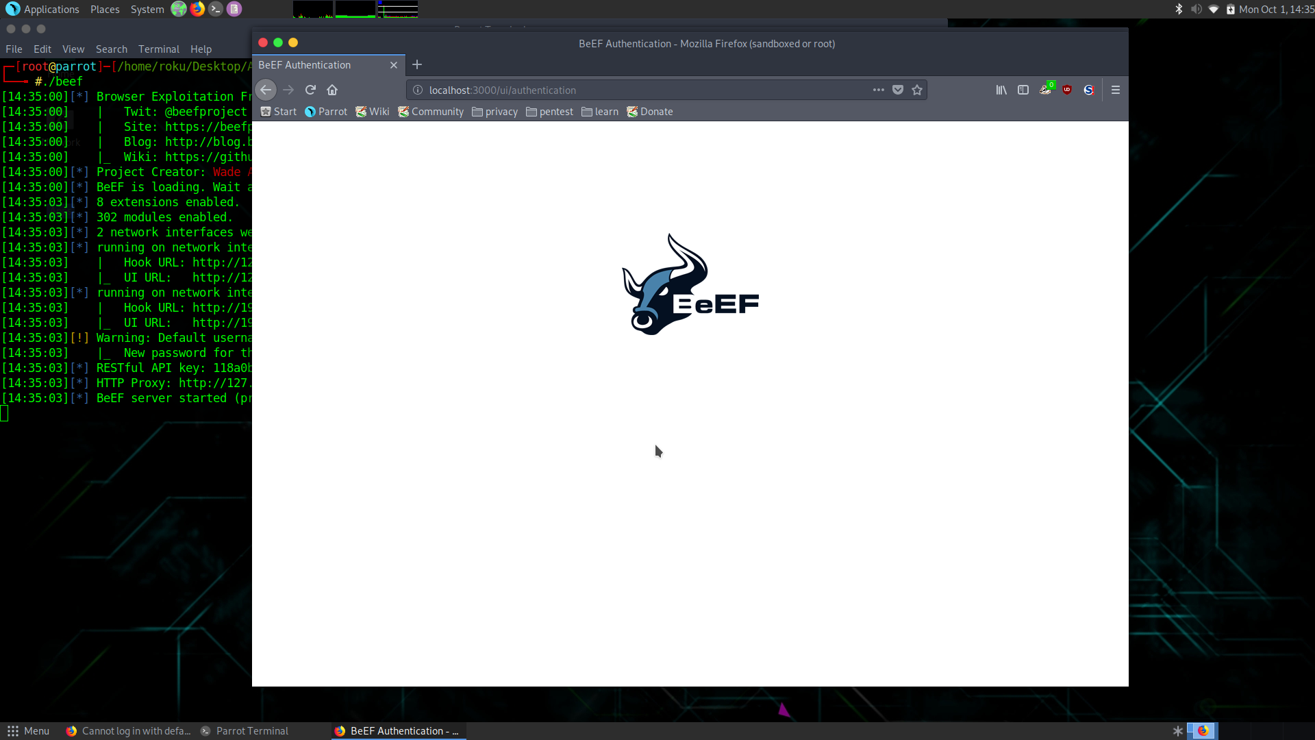 Cannot log in with default credentials · Issue #1626 · beefproject/beef · GitHub