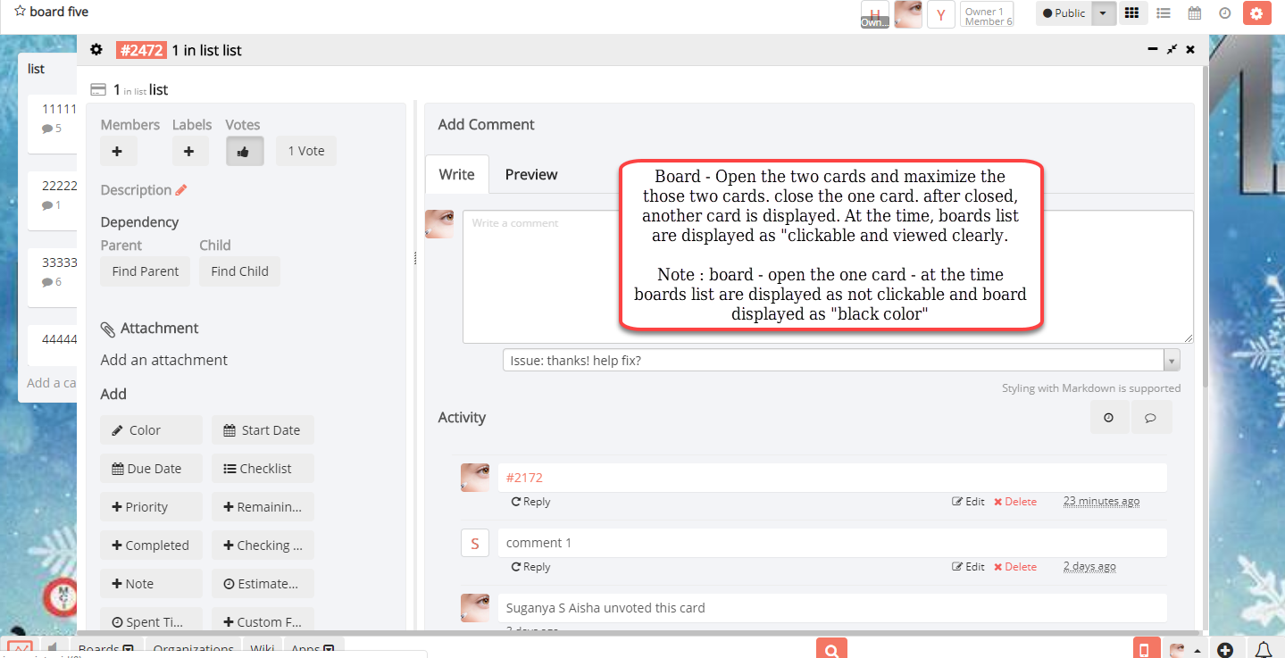 After open the card in board, remaining cards are display as clickable · Issue #2531 ...