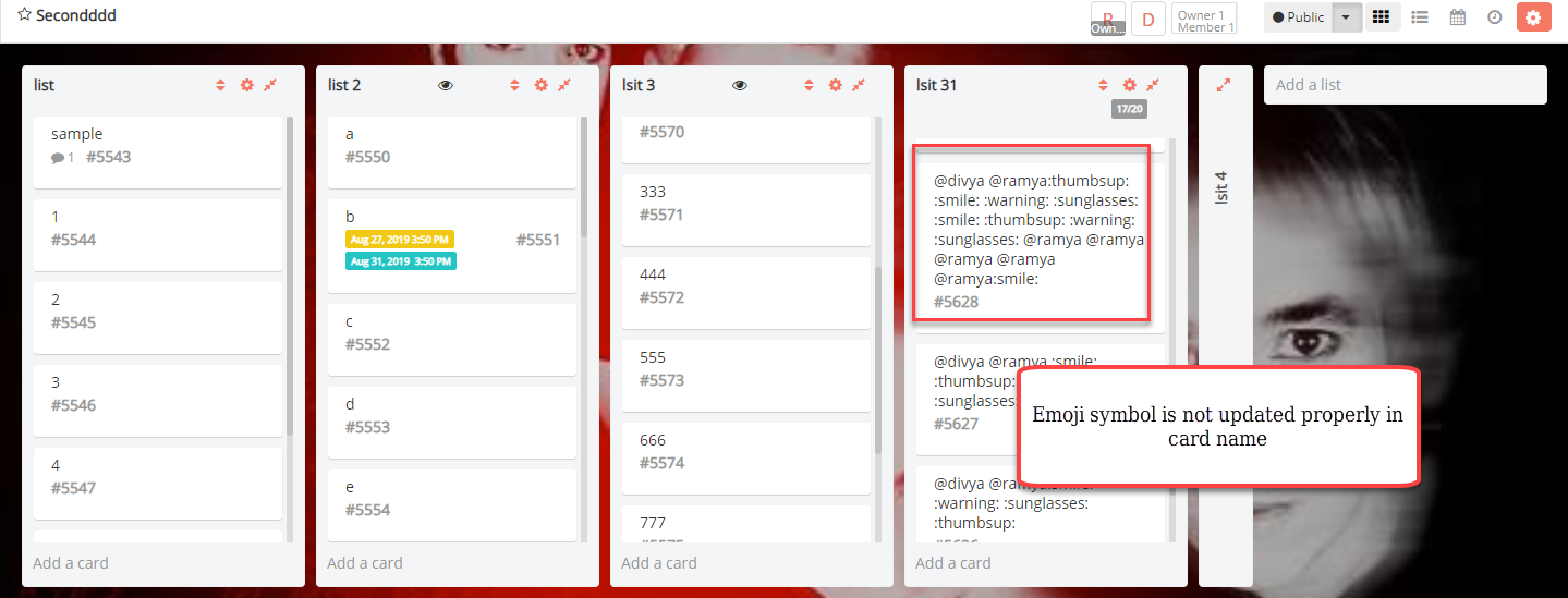 Emoji symbol is not updated properly in card name · Issue #2875 · RestyaPlatform/board · GitHub