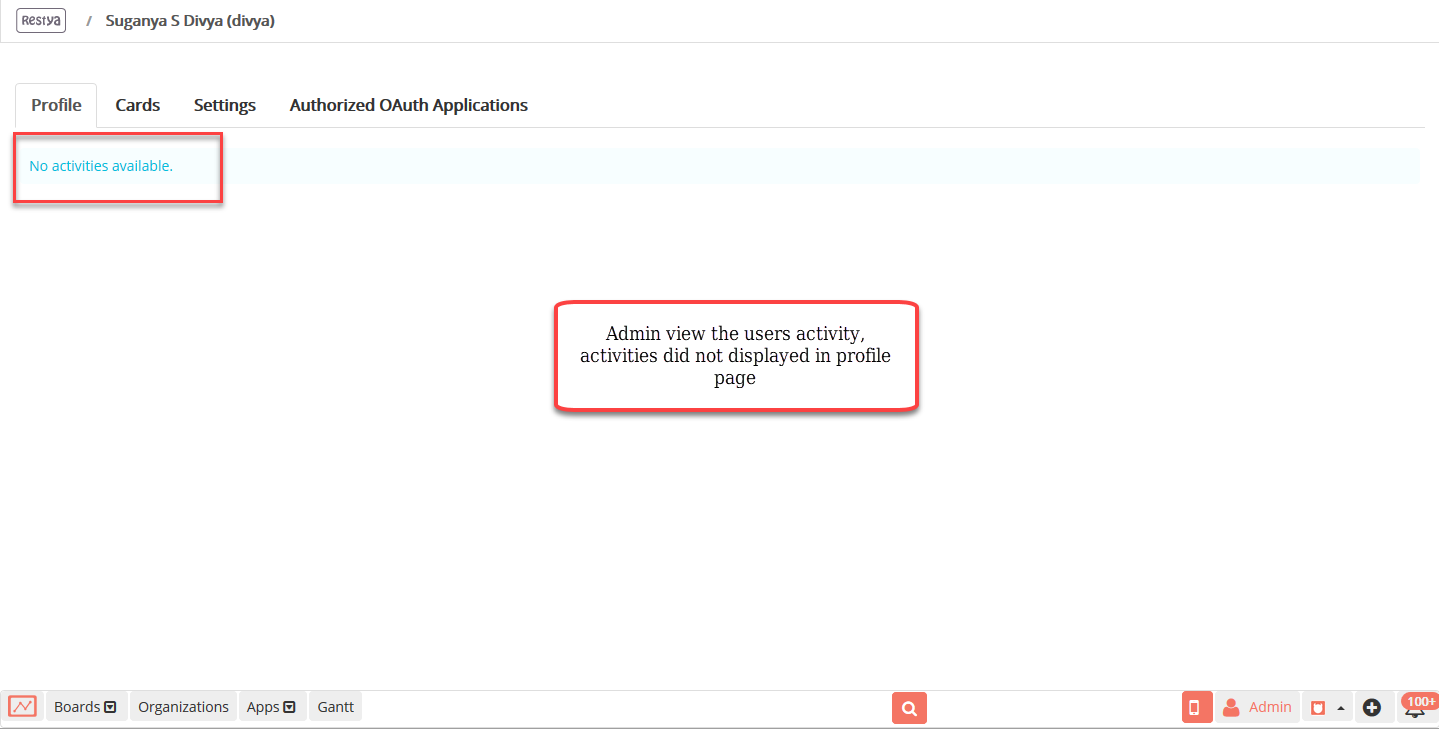 Admin view the users activity, activities did not displayed in profile page · Issue #3027 ...