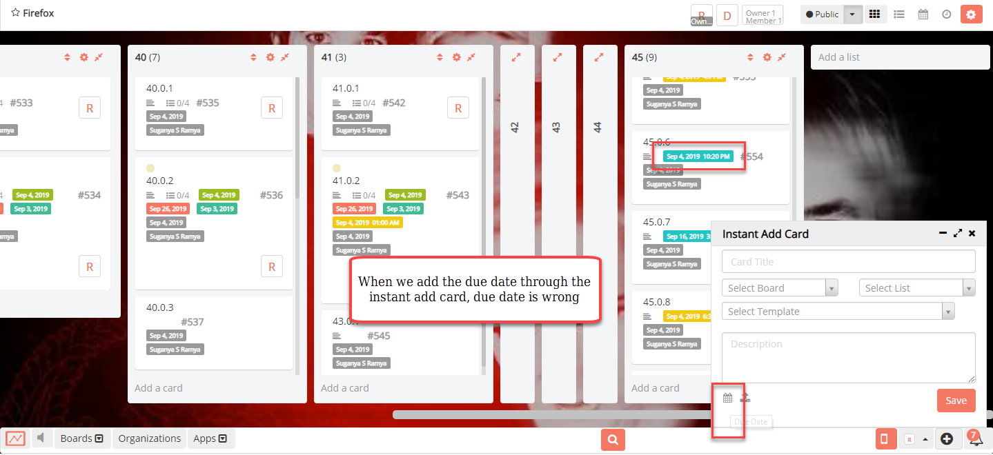 When we add the due date through the instant add card, due date is ...