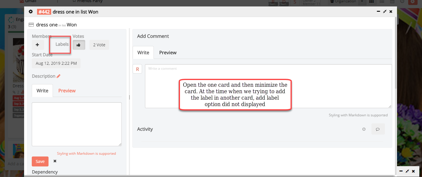 Open the one card and then minimize the card. At the time when we ...
