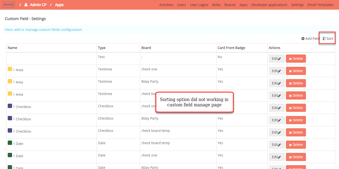 Sorting option did not working in custom field manage page · Issue #3915 · RestyaPlatform/board ...