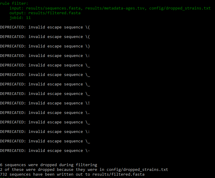Deprecation Warnings Unexpected Behaviour · Issue #318 · nextstrain/augur · GitHub