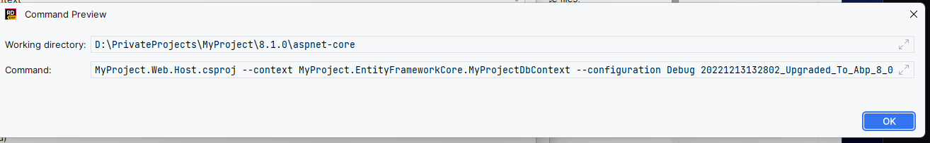 Unable to update database - wrong directory reference · Issue #177 · JetBrains/rider-efcore · GitHub