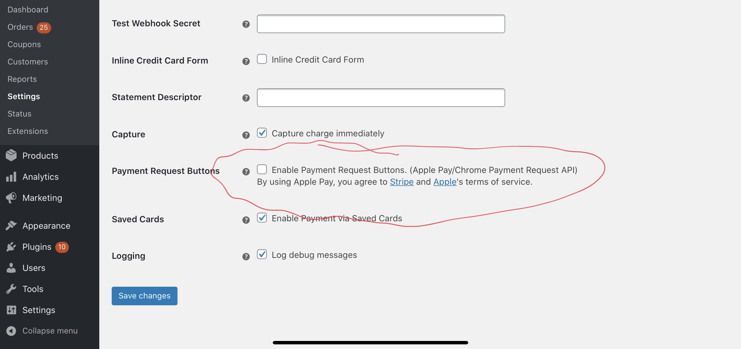 Checkout does not respect the payment method settings for express payment method being active ...