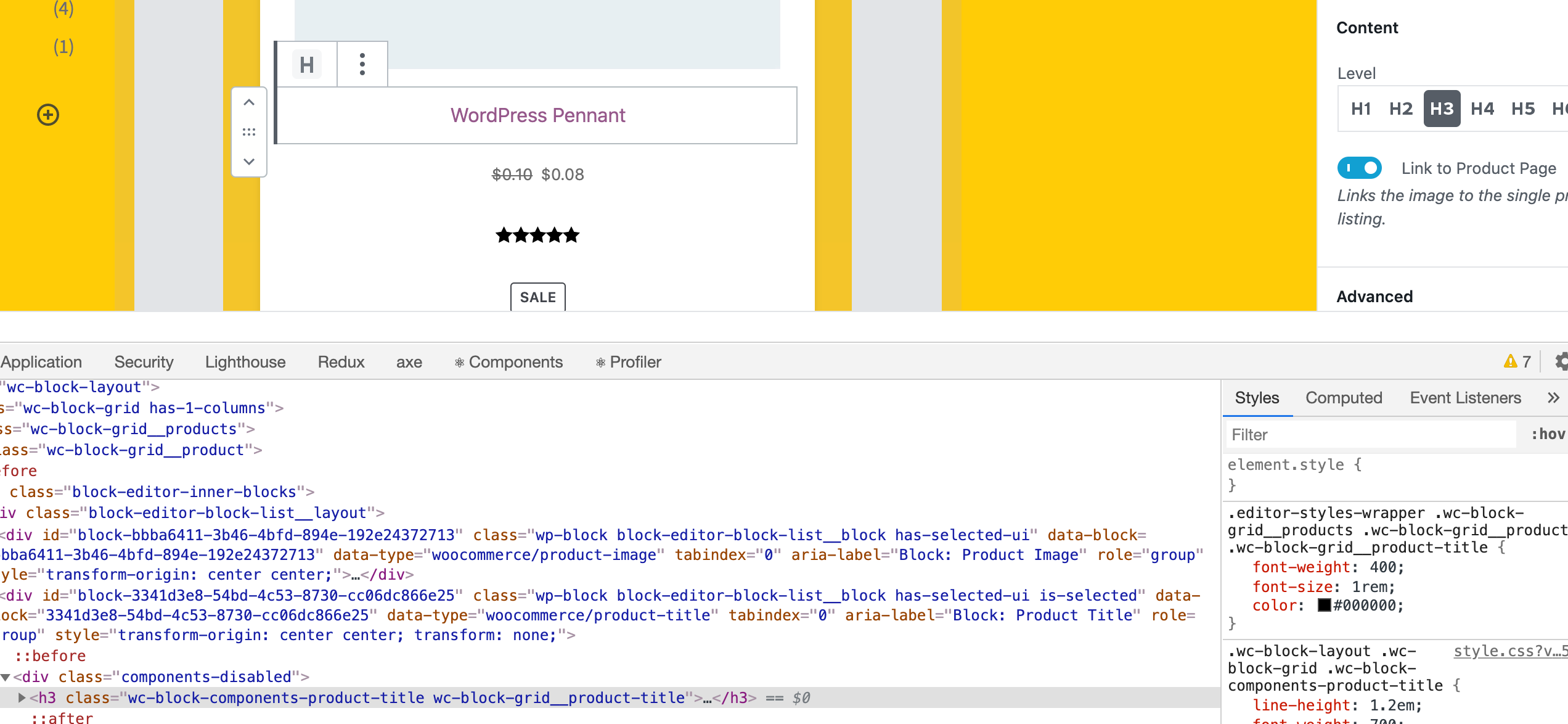 [GlobalStep - 4.3 RC1][Both] Product Title header fails to change. · Issue #2786 · woocommerce ...
