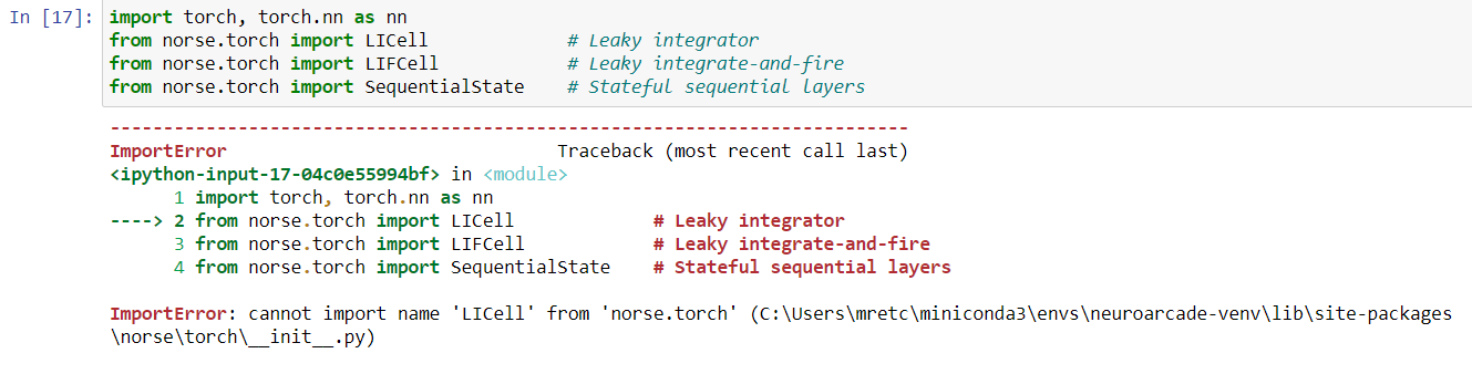 ImportError: cannot import name 'LICell' from 'norse.torch' · Issue ...
