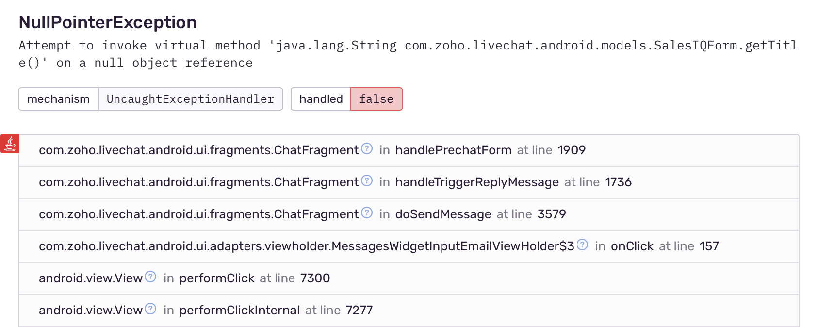 NullPointerException - getMsgid() on a null object reference · Issue ...