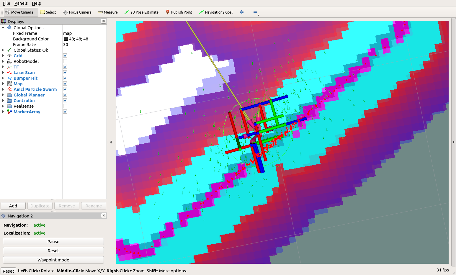 CollisionChecker detects a collision when robot footprint hits inscribed radius distance ...