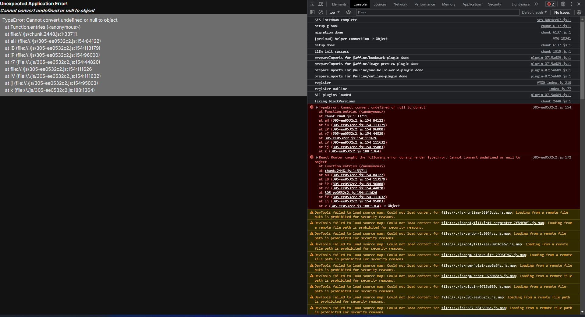Unexpected Error message after switching to an Untitled workspace - also doesn't work after ...