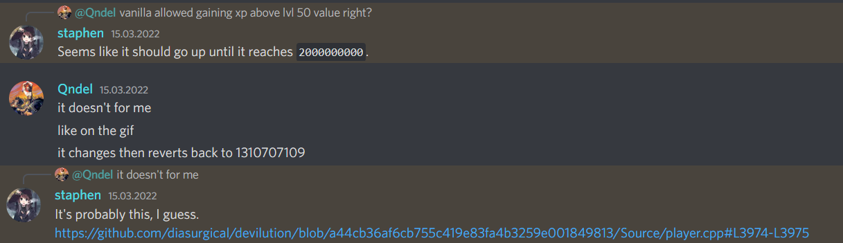 Not gaining XP past level 50 · Issue #4543 · diasurgical/devilutionX · GitHub