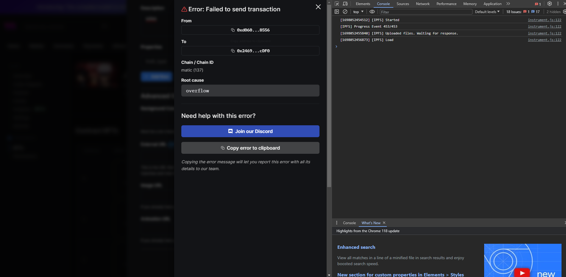 [critical]transactions Not Working Thirdweb Dashboard Through Wallet Connect On Polygon Mainnet