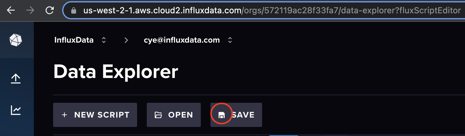 Save button icon is still showing the wrong icon · Issue #6179 · influxdata/ui · GitHub