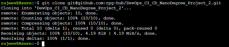 GitHub - rpg-hub/DevOps_CI_CD_NanoDegree_Project_2: DevOps CI CD using Azure and GitHub
