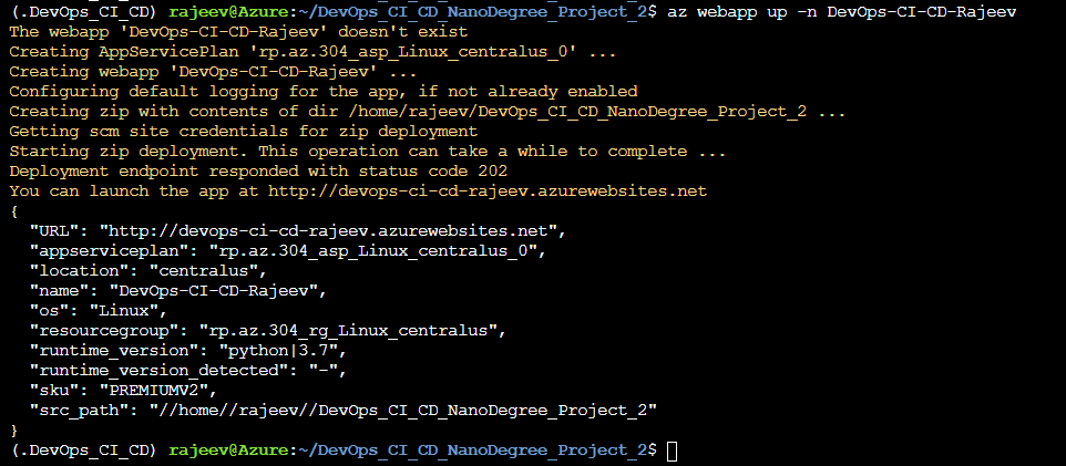 GitHub - rpg-hub/DevOps_CI_CD_NanoDegree_Project_2: DevOps CI CD using Azure and GitHub