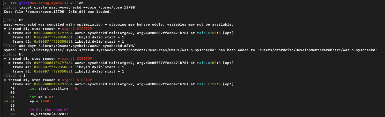 Wazuh core dump enabling and analysis - exploratory session · Issue #13315 · wazuh/wazuh · GitHub