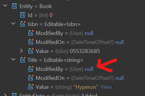 Using same type as nested owned property cause "Attempted to update or delete an entity that ...